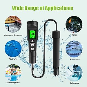 GISNPA Dissolved Oxygen Meter with ATC, 0-40.00 mg/L Measurement Range, DO Meter with Electrode Filling Fluid and Anaerobic Water Calibration Powder