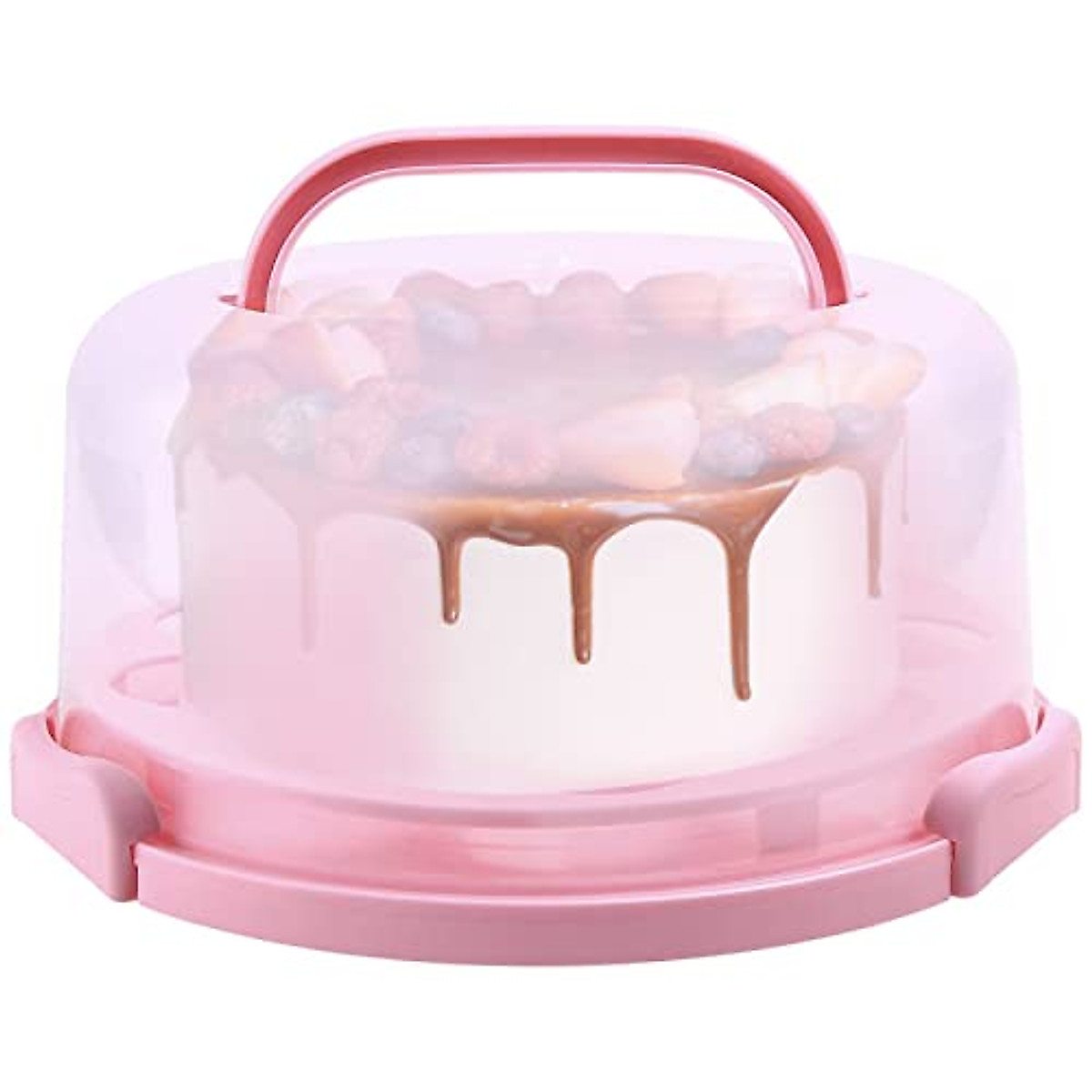 KALINCO Cake Carrier, Cake Carrier with Lid and Handle, 2 Sets of Cake Storage Containers (10+8 inch), Suitable for Cake Transportation, Pie, Nuts, and Other Desserts