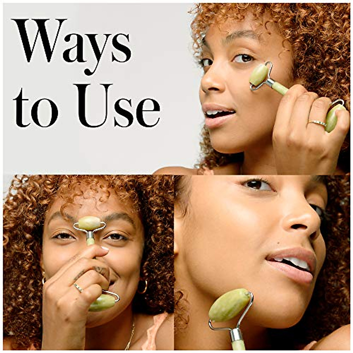Jade Stone Face Roller by Revlon, Dual-Sided Face Massager to Cool and De-Puff, Jade, 1 Count