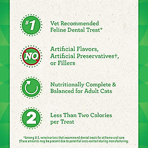 FELINE GREENIES Adult Dental Cat Treats, Savory Salmon Flavor, 9.75 oz. Tub