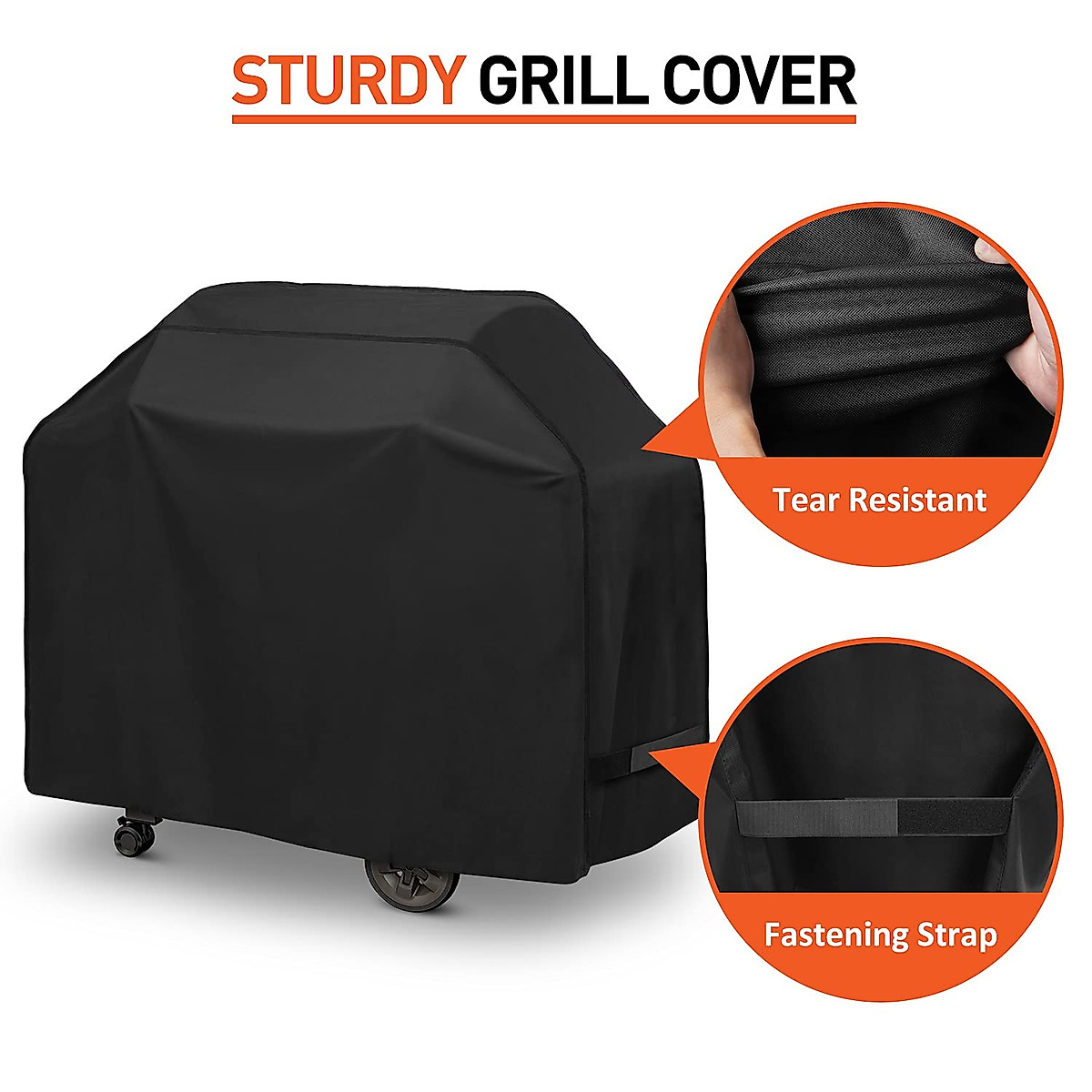 Arcedo Grill Cover 60 Inch, Heavy Duty Waterproof BBQ Cover, Fade Resistant Gas Grill Cover, Durable Outdoor Barbecue Cover Compatible for Weber, Char Broil, Nexgrill, Napoleon and More Grills