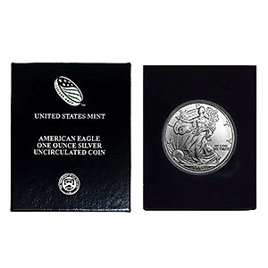 1999 - U.S. Silver Eagle in Plastic Air Tite in Magnet Close Black Gift Box - Gem Brilliant Uncirculated Dollar Uncirculated US Mint