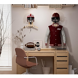 Leadiy Motorcycle Helmet Holder, Helmet Holder Wall Mount,Motorcycle Helmet Rack with Jacket Hanger