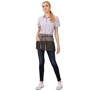 Chef Works Unisex Manhattan Waitress Apron, Black, One Size