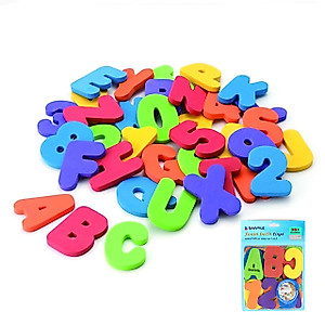 BAIVYLE Baby Bath Toys Foam Fun Alphabet Letters and Numbers-Floating Toy 36 PCS ABC for Bathtub Educational Kids Boys Girls. Baby Bath Time Toys-Makes Clean Up Easy as They Drip Dry in The Tub