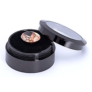 Mini Diameter 1.3 inch Loose Diamond or Gemstone Display Box Case Holder Show Container Metal (Black-1.3x0.5 inch)