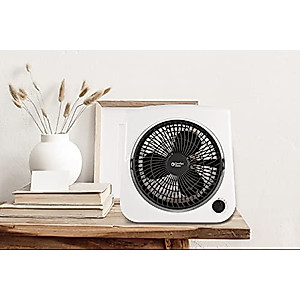 Comfort Zone CZ111WT 10" 3-Speed Turbo Table/Desk Fan with 180-Degree Adjustable Head, Adjustable Tilt, Perfect for Any Room, White