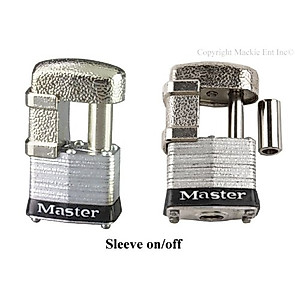 Master Lock 37KA Shrouded Laminated Steel Pin Tumbler Padlock, Keyed Alike, 1-9/16-Inch Wide Body, Shackle Fits 9/32-Inch Or 1/2-Inch Diameter