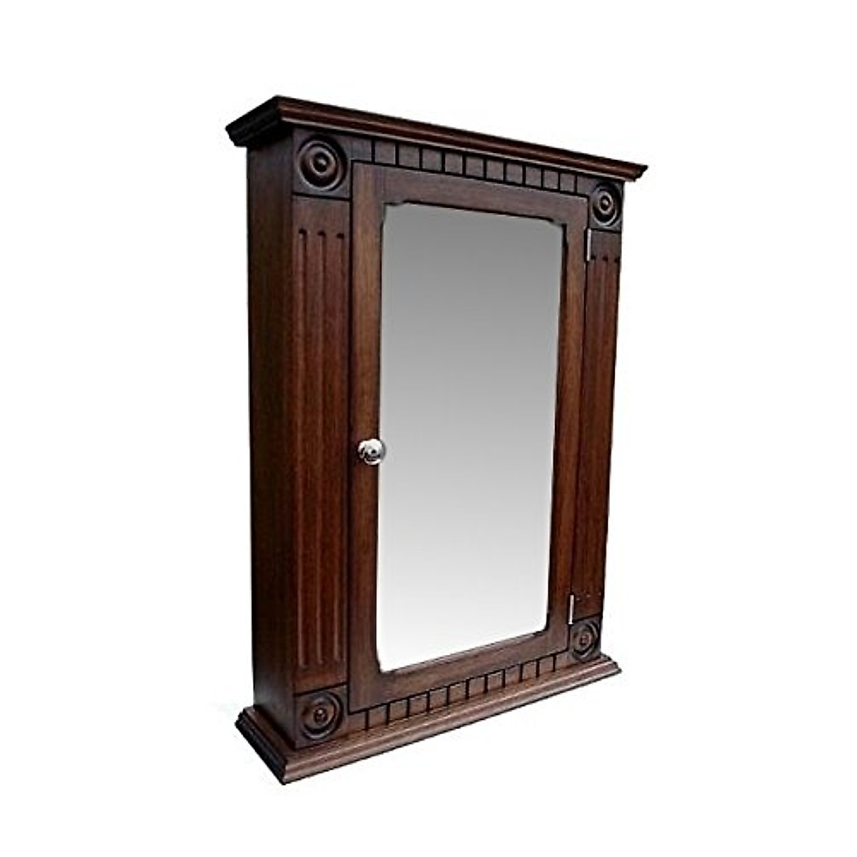 Rosette Dark Walnut Medicine Cabinet/Solid Wood & Handmade/Surface Mount