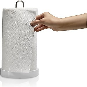 KOHLER Paper Towel Holder with Weighted Base, Tension Loop, Quick One Handed Tear, (Fits Standard and Oversized Rolls), Charcoal