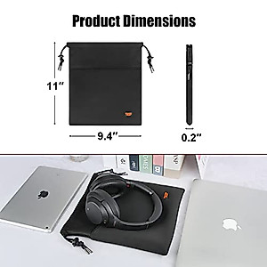 Desing Wish Lightweight Headphone Storage Bag, Portable Headset Carrying Pouch Headphone Case Bag Soft Travel Pouch for Over-Ear Headphones/Gaming Headsets/Neckband Earbuds (Large Black)