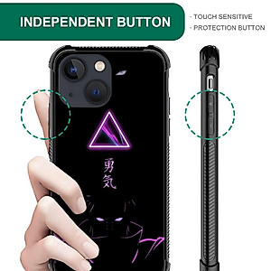 Goodsprout iPhone 13 Pro Max Case - Anime Courage Logo Design, Shockproof, Non-Slip, Wireless Charging Compatible
