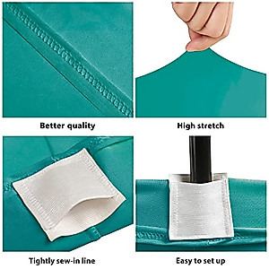 BDDC Fitted Table Covers for 6 Foot Tables, Spandex Table Covers 6ft, Jade Green Table Clothes for 6 Foot Rectangle Tables, Tablecloths for Parties, Banquet, and Festival (2 Pcs)