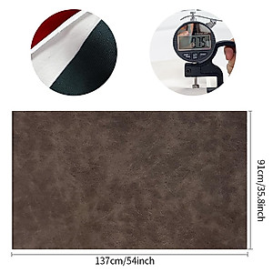 HYANG Soft Synthetic PU Fabric Material Faux Leather Sheets 1 Yards 54" x 36", 0.7~0.8 mm Thick for Upholstery, DIY Crafts, Frosted Soft Faux Suede Fabric (Coffee Color)