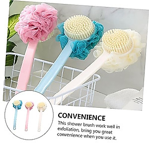 FOMIYES 3Pcs Bath Brush Shower Back Scrubber Scalp exfoliator Brush Body Scrub Sponge Shower Brush for Body Cleaning Tools face Sponge Long Handle Back Brush Back Bath Tool Body Clean Tool