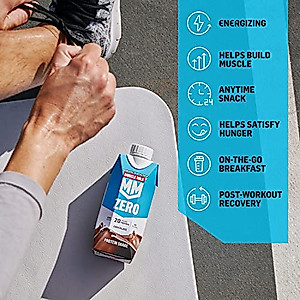 Muscle Milk Zero Protein Shake, Chocolate,20g Protein, Zero Sugar, 100 Calories, Calcium, Vitamins A, C & D, 4g Fiber, Energizing Snack, Workout Recovery, Packaging May Vary,11.16 Fl Oz (Pack of 12)