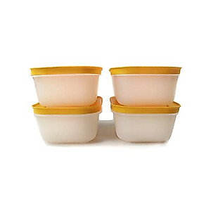 Tupperware Freezer Mates Small Low 450 ml white orange (4)