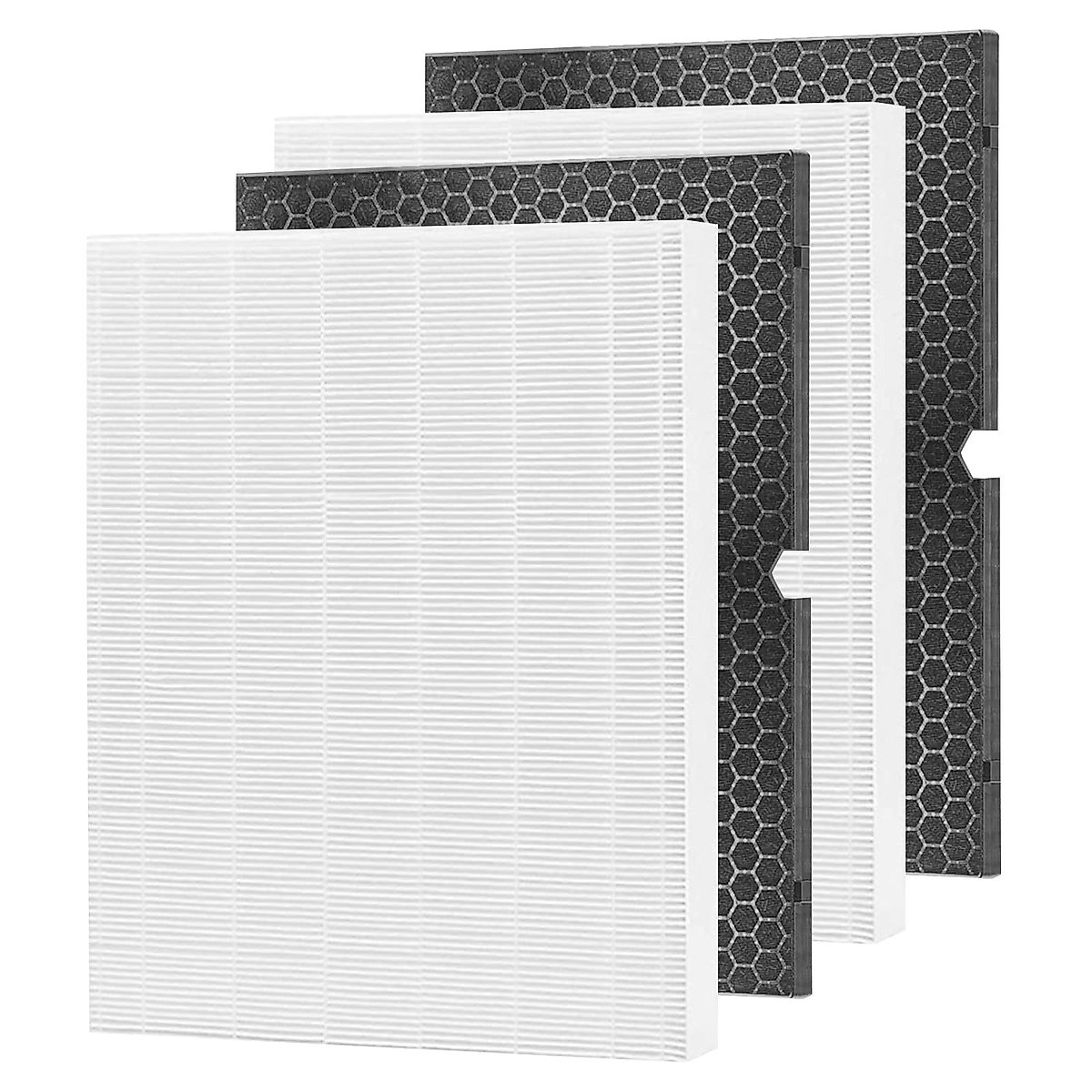RONGJU Replacement 116130 Filter H for Winix 5500-2, 2 Filter & 2 Activated Carbon Filter Combo Pack Compare to Part # 116130