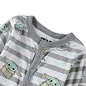 Happy Threads Star Wars Baby Boys One Piece Sleeper - Footed Baby Pajamas - Baby Boy Clothes - Footie Pajamas (Grey/Green/Brown, 6-9 Months)