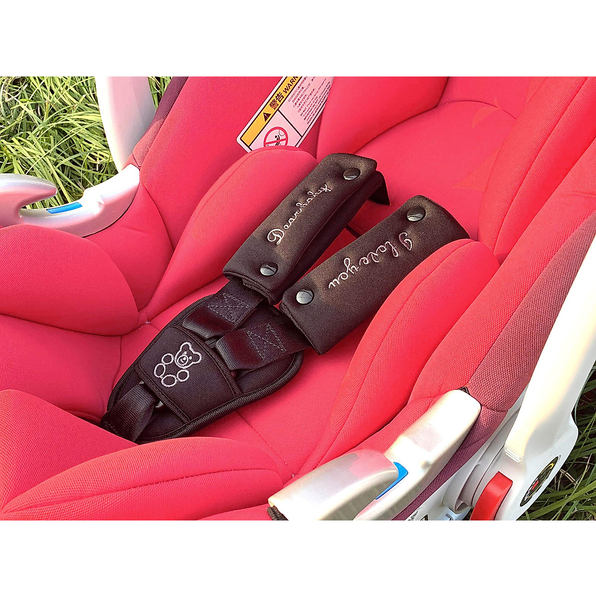 Easicozi Shoulder Crotch Pad Set Compatible with Infant Seat Stroller High Chair, Harness & Strap Comfort Cushion (Small)
