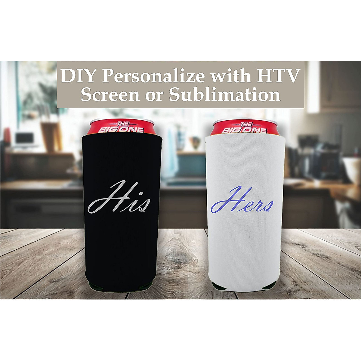 Blank Neoprene 24 oz. Can Coolie (1, Black)