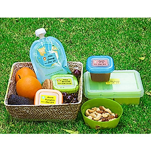 Baby Daycare Labels, Removable Write-On Date Labels for OXO Tot Baby Blocks Food Storage Containers, Trays, Jars, Freezer & Dishwasher Friendly, for Infants & Babies