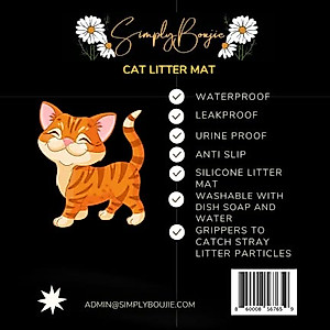 Premium Grade Pet Food Mat, Silicone Cat Litter Mat, Floor Protective Mat, Waterproof, Urine Proof Silicone Pet Mat with Silicone Bristles to help Clean Pets Paws