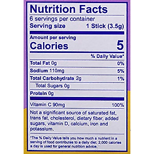 Tampico Singles To Go Drink Mix Packets, Mango Punch, Zero Sugar, Low Calorie, 100% DV of Vitamin C per Serving, Convenient, On-The-Go Water Enhancers, 6 sticks, Pack of 1