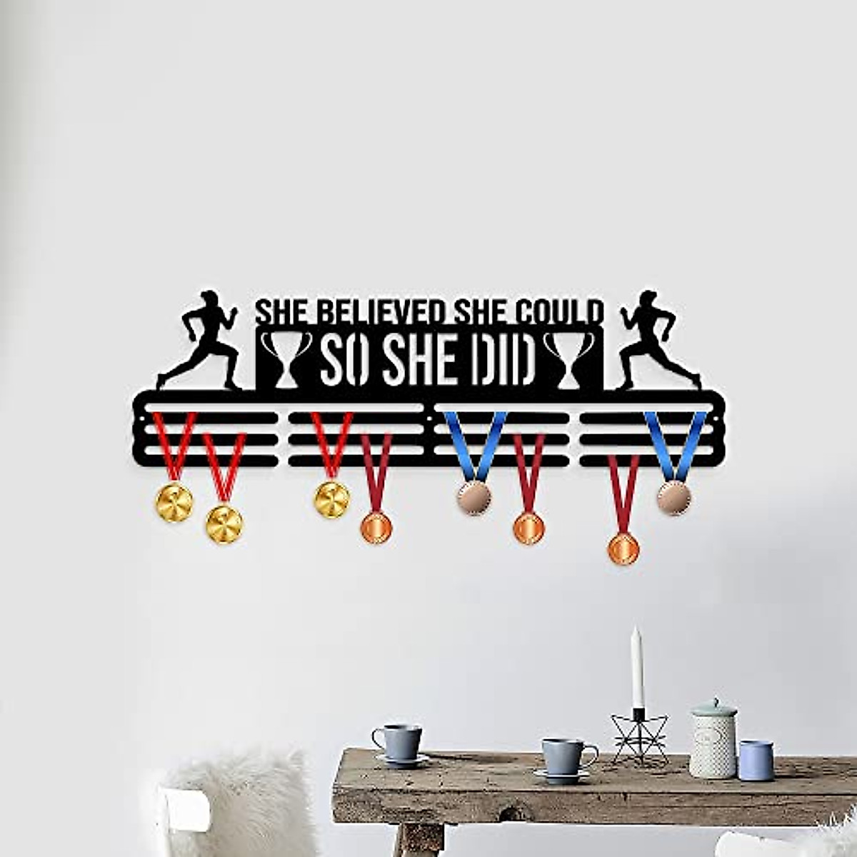 Custom Running Medal Holder, Medal Hanger, Medal display, Running gifts, Race medal holder, Medal rack, Marathon Medal display