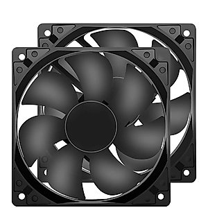12V DC Fan Strong Quiet 120x120x25mm 12cm Small Cooling Fan 2Pin 2Wire 1600RPM High-Performance PC Fans 120mm 2-Pack