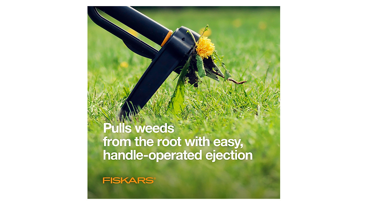 Fiskars 4-Claw Weeder - Easy Stand-Up Weed Removal Tool