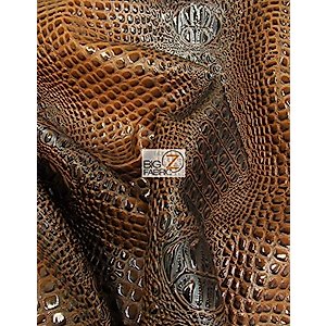 DuroLast™ Florida Gator 3D Embossed Vinyl Fabric by The Yard 2 Tone 3D Crocodile DIY Upholstery Accessories Apparel (Honey Caramel)
