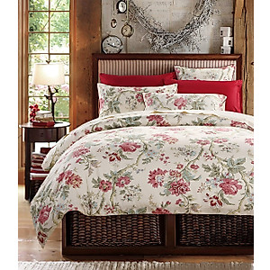 Brandream Eastern Floral Chinoiserie Blossom Print Duvet Quilt Cover King Size Asian Style Botanical Tree Branches Ornamental Drawing 800TC Egyptian Cotton 3pc Bedding Set Peony (King)