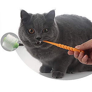 VTurboWay 2 Pack 360-Degree Pet Toothbrush for Puppy, Small Dog and Cat, Colors May Vary