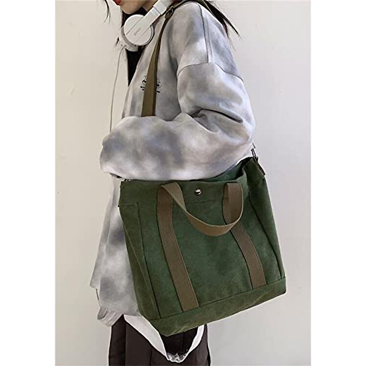 Unisex Shoulder Bag Canvas Hobo Bag for Women Men Retro Crossbody Bag Satchel Purse Tote Handbag Large Casual