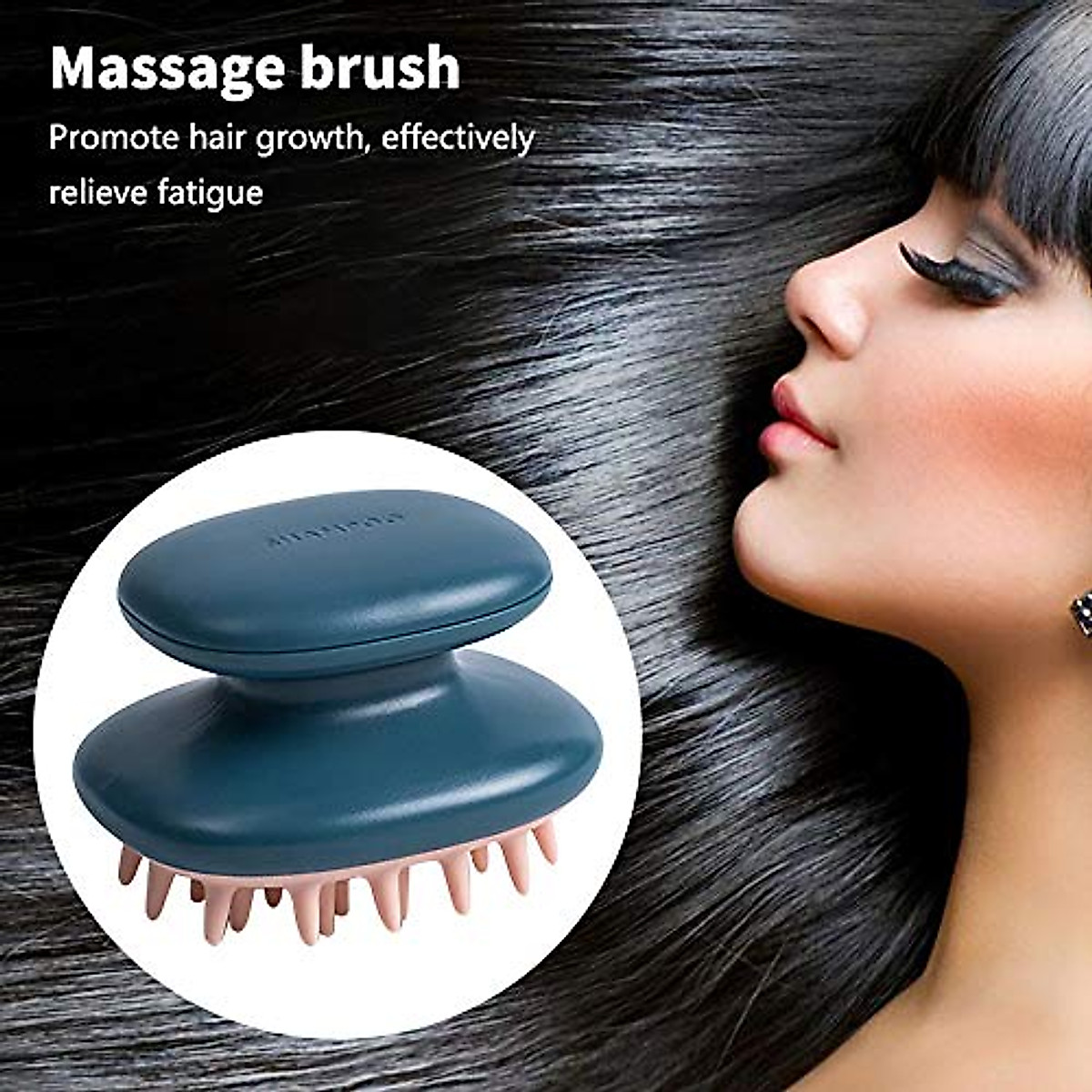 Luca Elf Aid Scalp Massager Brush Shampoo Brush,Soft Silicone Scalp Exfoliator,Wet and Dry Scalp Massager Brush,Remove Dandruff,Promote Hair Growth(Blue)