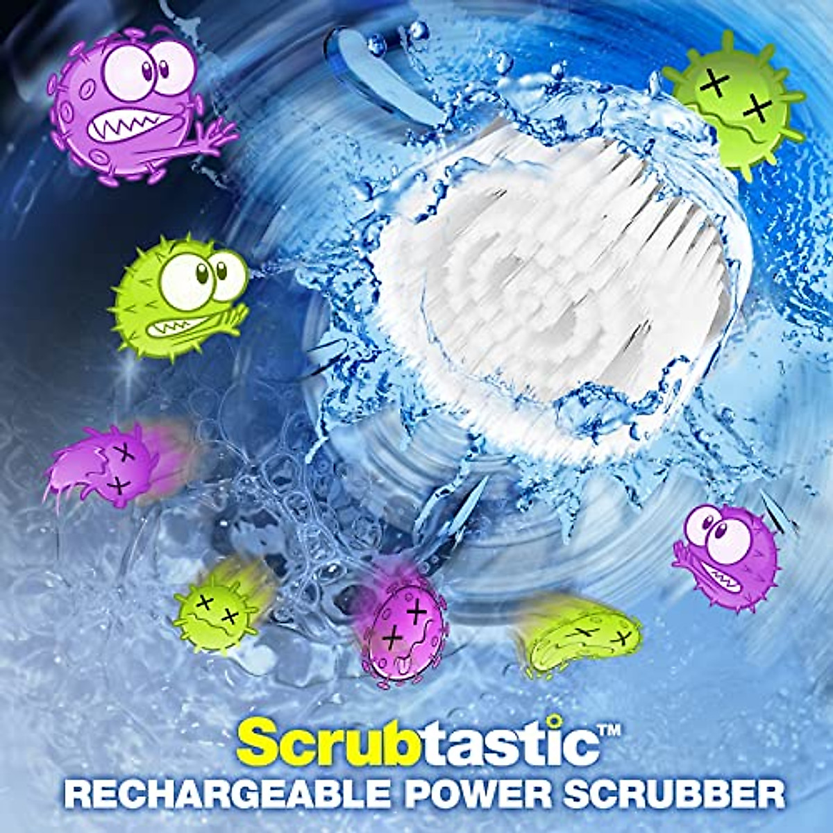 Scrubtastic Spin Scrubber, Electric Shower Scrubber – Rechargeable, Multipurpose Extendable Tile Cleaner, Bathroom, Floor & Grout Bathtub Power Scrubber with 3 Rotating Brush Heads, Improved for 2022