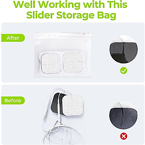 AUVON TENS Unit Electrode Pads 2"x2" 20 PCS with Pads Holder & Storage Bag, Reusable Latex-Free TENS Pads with Upgraded Adhesion, Non-irritating Electrodes Compatible with TENS 7000, Etekcity, Nicwell