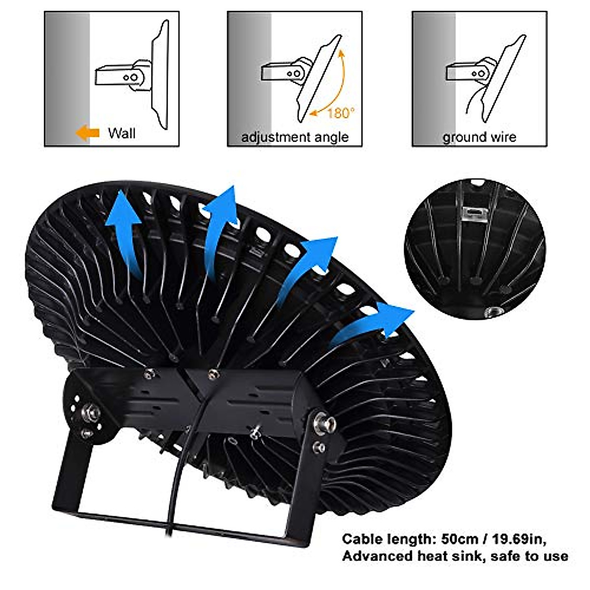 Ankishi UFO LED High Bay Light, 20 Pack 500W 50000LM Waterproof Commercial Bay Lighting, 6500K High Bay LED Lights, UFO High Bay Shop Light for Warehouse, Workshop, 2000W HID/HPS Equivalent