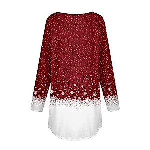 Christmas Oversized Sweatshirts for Women Button Up Sweatshirt Lightweight Plus Size Pullover Comfort Outfits Athletic Shirts Women Shirts(3-Wine,X-Large)