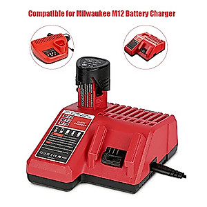 JYJZPB 2 Pack 3000mAh 12V Lithium Battery Replace for Milwaukee 12V Battery, Compatible for Milwaukee M12 Battery 12 Volt Cordless Tools 48-11-2401 48-11-2412 48-11-2411 48-11-2420 48-11-2440