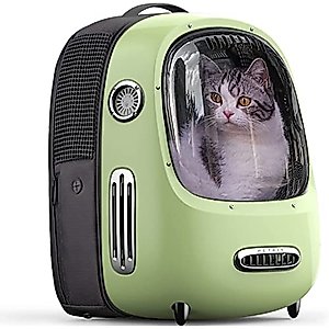PETKIT Pet Backpack Carrier for Cats and Puppies, Ventilated Cat Backpack Carrier with Inbuilt Fan & Light, Comfort with Padded Strap for Travel, Hiking, Walking & Outdoor, Lightweight and Spacious
