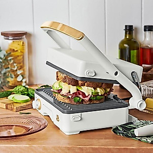 Beautiful By Drew Barrymore 2-in-1 Panini Press & Grill by (White Icing)