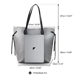 Women's Tote Bag Shoulder Bag Big Capacity Soft PU Leather Handbag with Decorative Strap