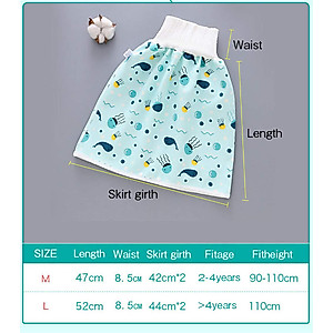 Toddler Waterproof Training Pants Cloth Diaper Skirts for Baby Boy Girl Night Time Sleeping Bed Clothes for Potty Training… (Blue)
