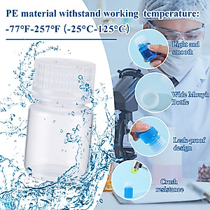 Tatuo 12 Pcs 1oz Pill Bottle Sample Bottles Polypropylene Wide Mouth Reagent Bottle Plastic with Screw Caps Translucent PP Sample Containers with Lid for Liquids, Laboratory, Travel, at Home