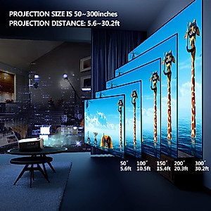 Movie Projector, GooDee Portable Outdoor Native 1080P Home Theater Video Projector, Full HD LCD 300 Inch, contrast 10000:1 with 100,000 hrs Lamp Life, Compatible with PC, PS4, TV Stick, HDMI, YG620