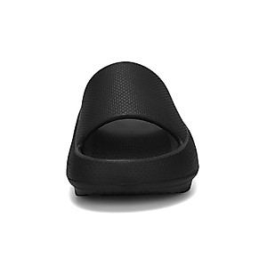 Dirk Slides for Women and Men Sandals Pillow Slippers Shower shoes Cushioned Cloud Slides,Black,9 Women/7 Men