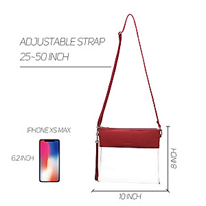 Vorspack Clear Crossbody Purse Stadium Approved PU Leather Clear Concert Bag