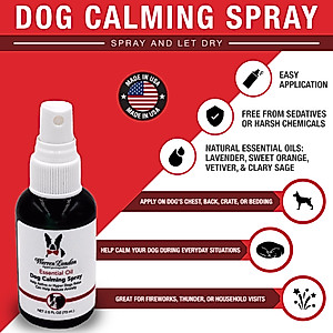 Warren London Premium Essential Oil All Natural Dog Calming Spray, Relaxes and Provides Anti-Anxiety Relief for Hyper Active Dogs | Made in USA